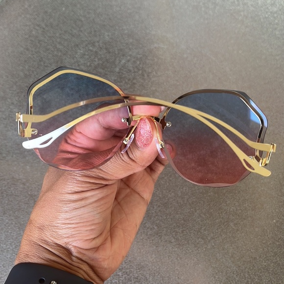 Accessories | Retro Oversized Blue And Pink Gradient Sunglasses | Poshmark